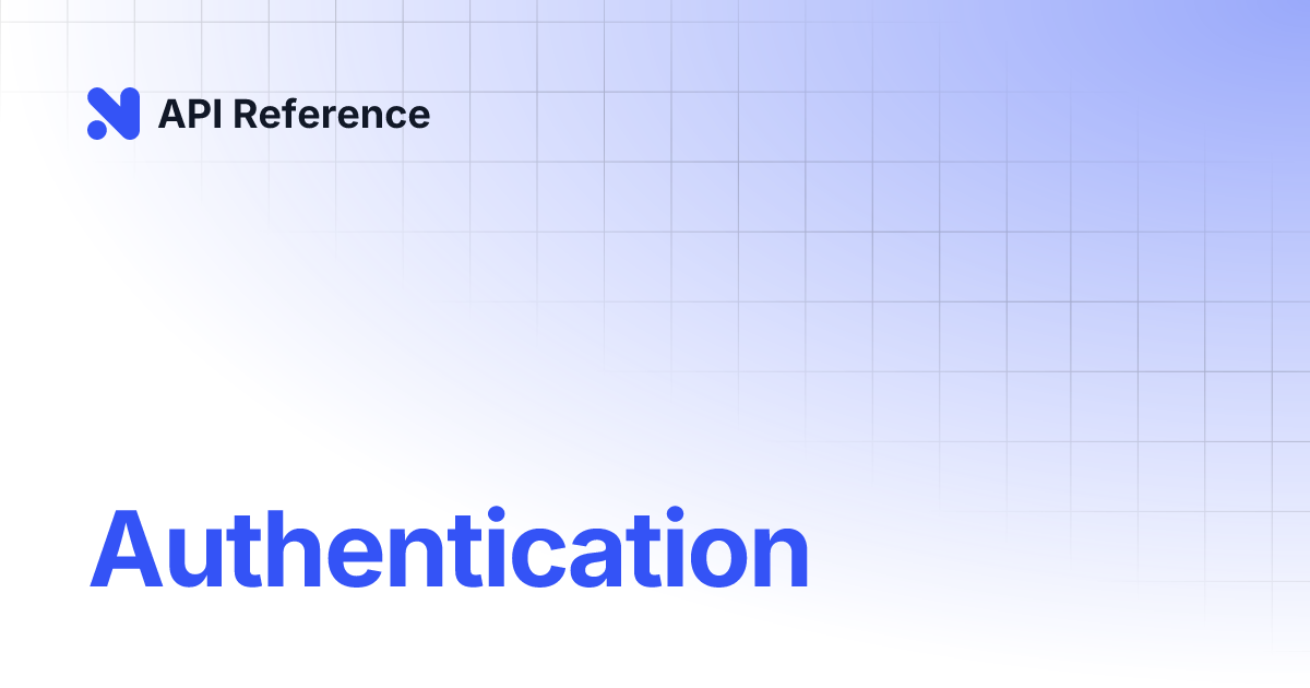 Authentication | API Reference