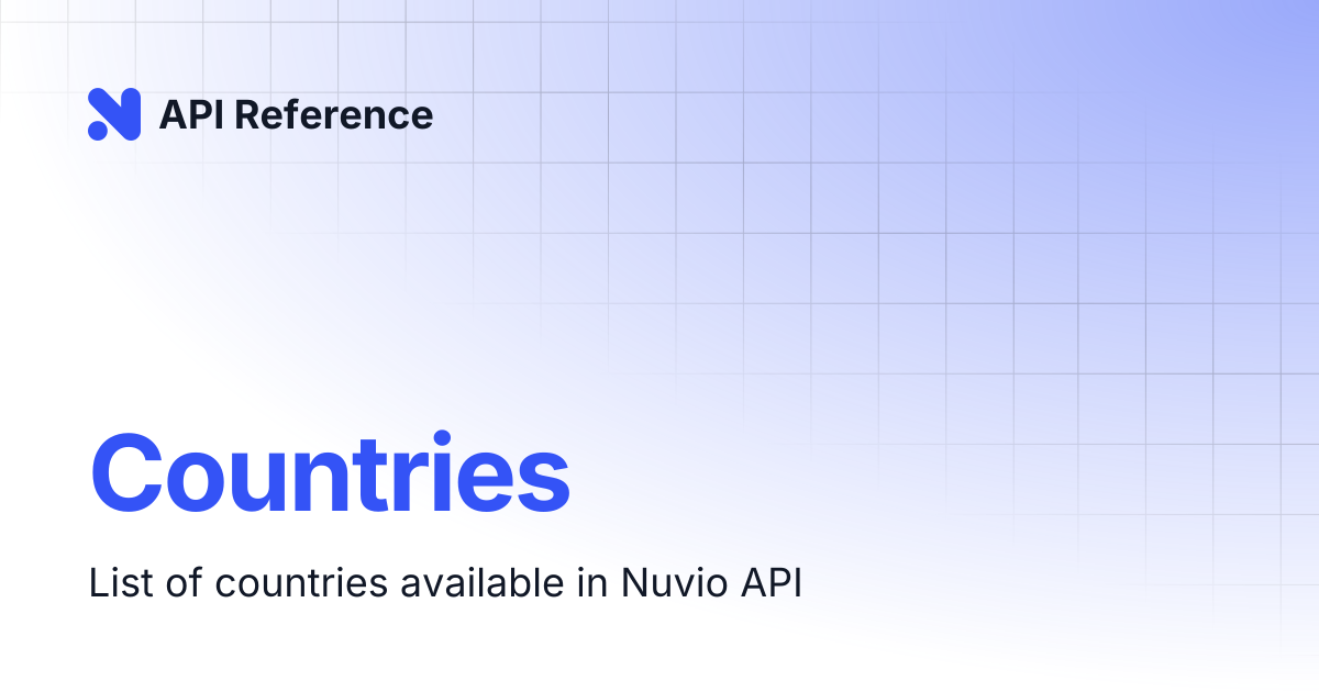 Countries | API Reference